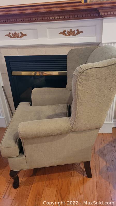 Sage Green Wingback Chair by Super Style Furniture Ltd. | Maxsold