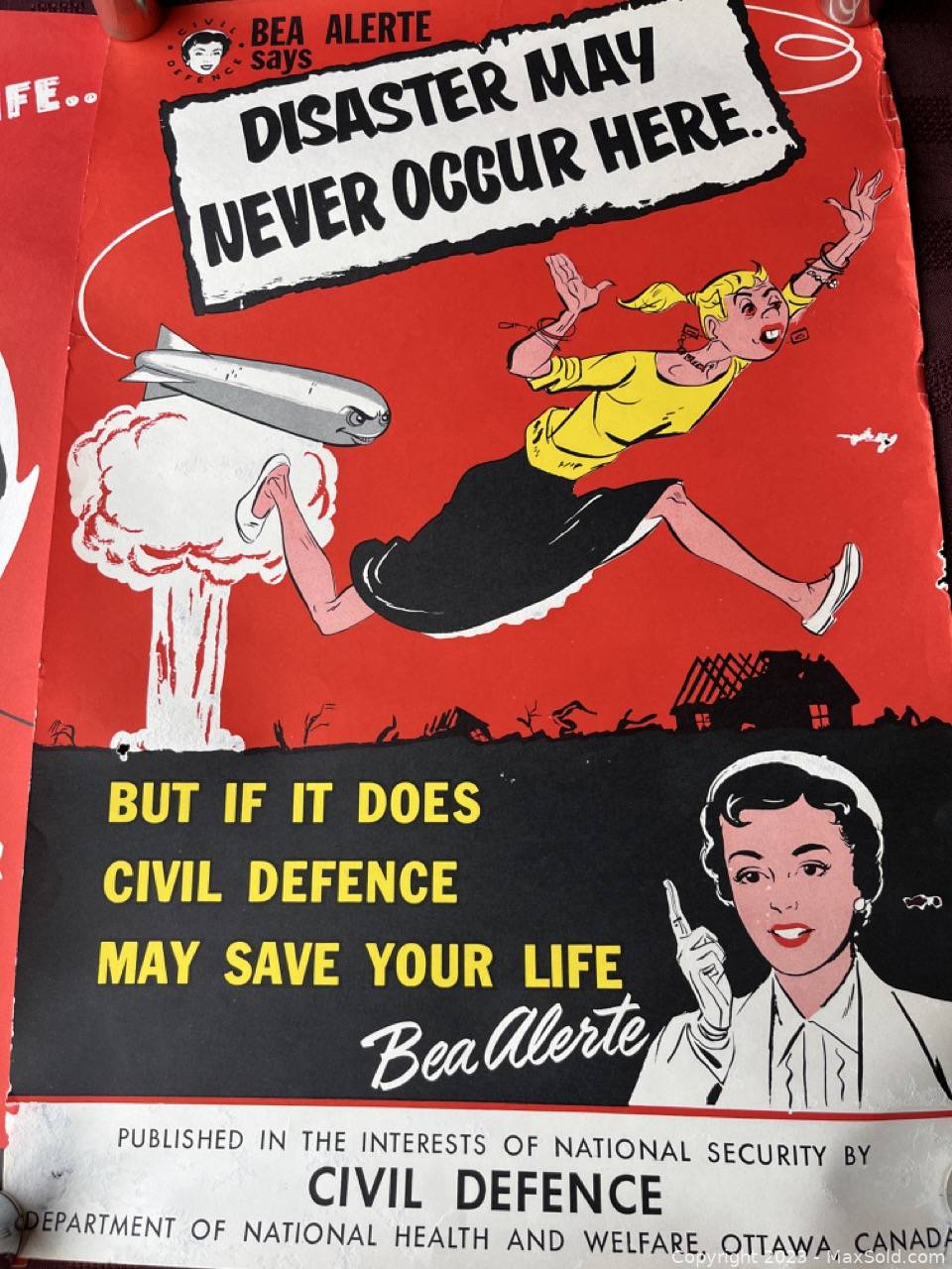 Vintage Original 1950s Civil Defence Posters Set of 2 | Maxsold