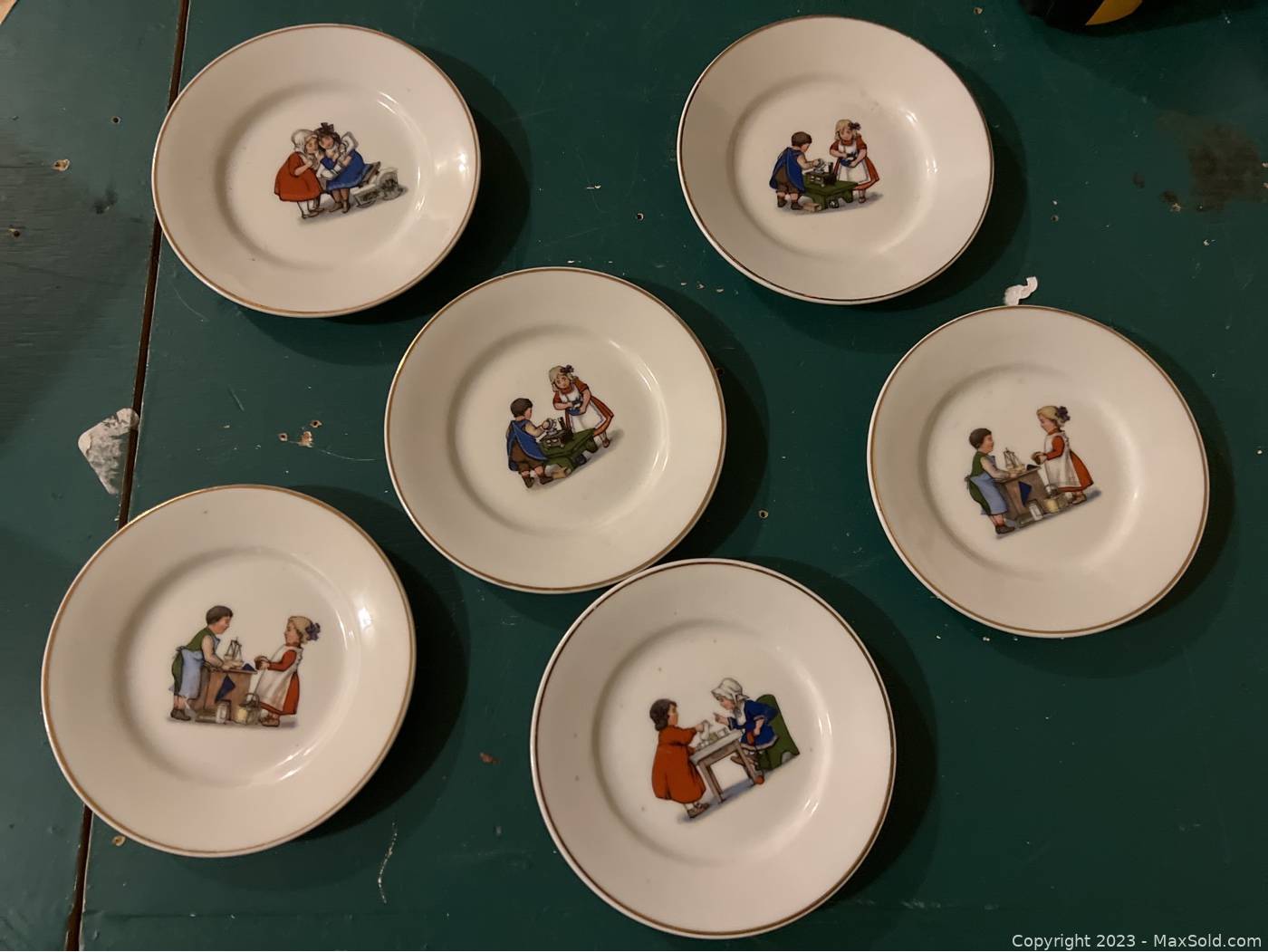 Set of 6 Antique German Children's Plates Early 1900s | Maxsold