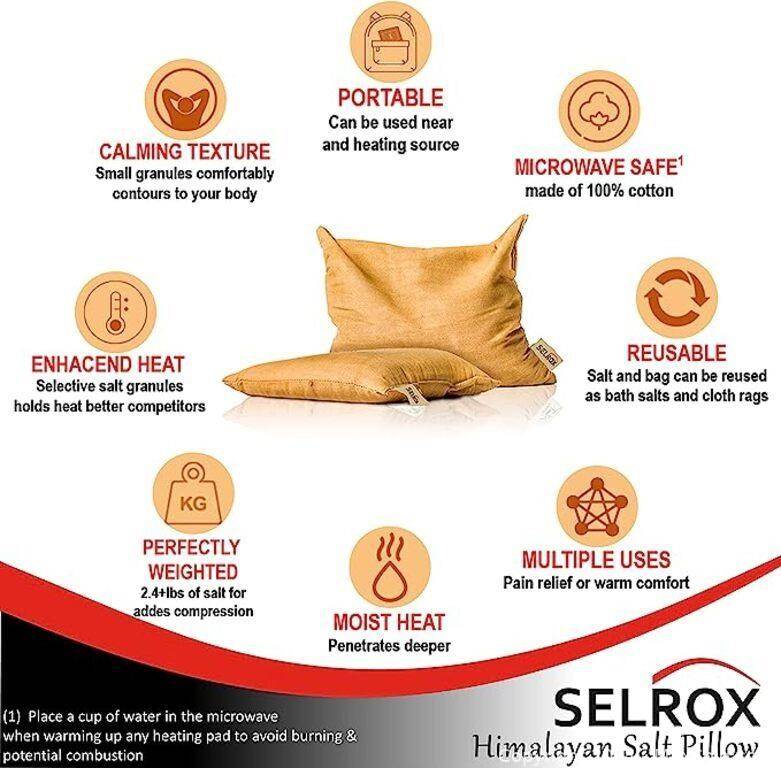 New Selrox Therapeutic Himalayan Pink Salt Pillow | Maxsold