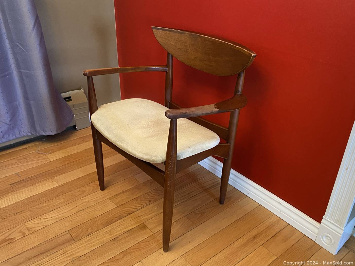 Mid Century Modern Walnut Accent Arm Chair | Maxsold