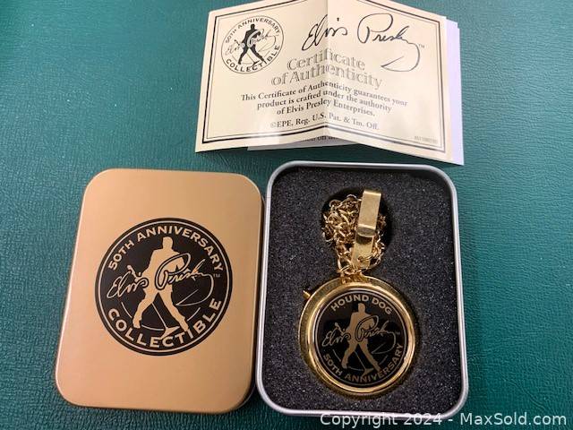 Elvis Presley 50th Anniversary Hound Dog Pocket Watch | Maxsold
