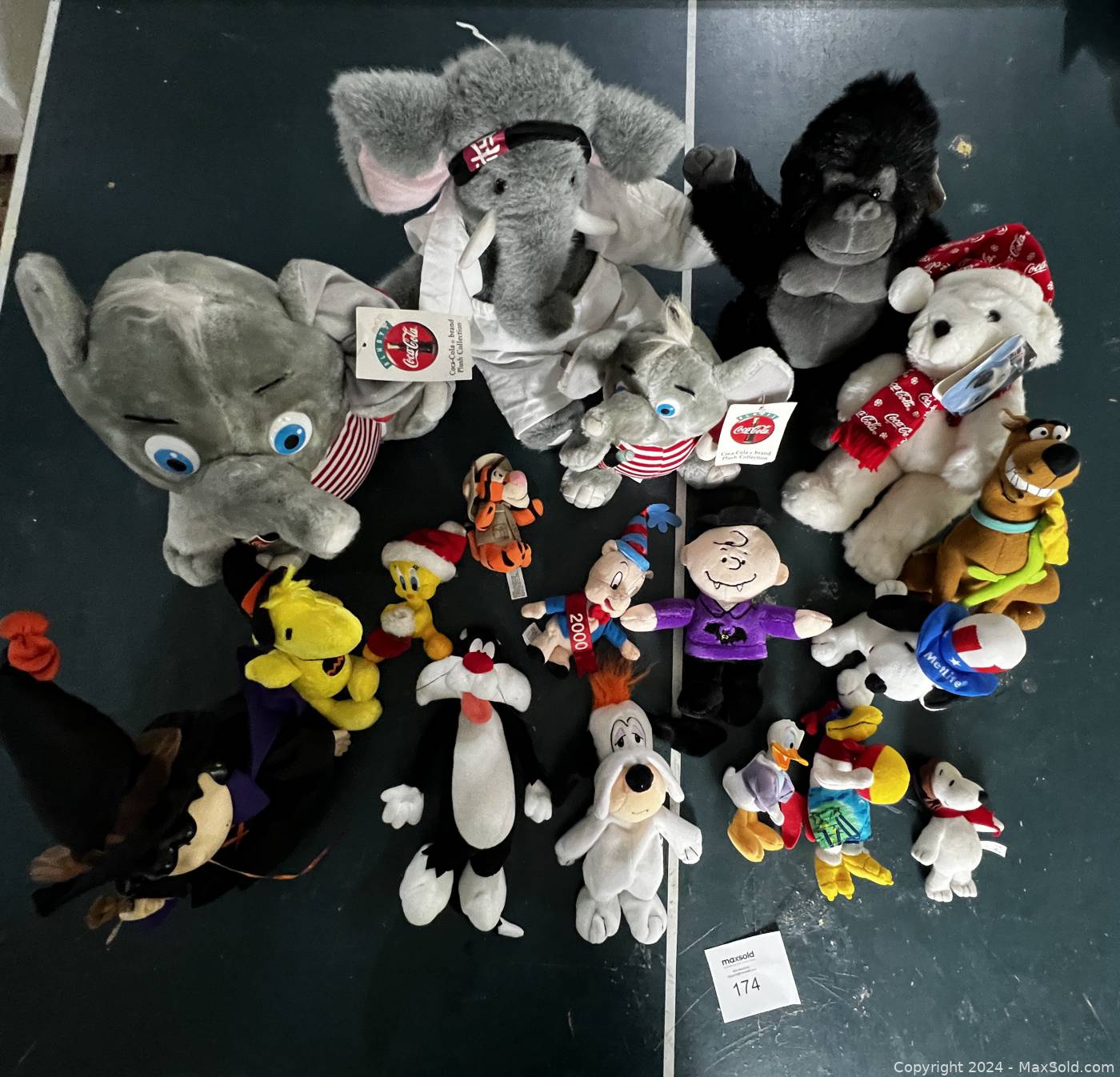 Mixed Lot of Plush Toys Including Coca-Cola, Peanuts, Scooby-Doo, and ...