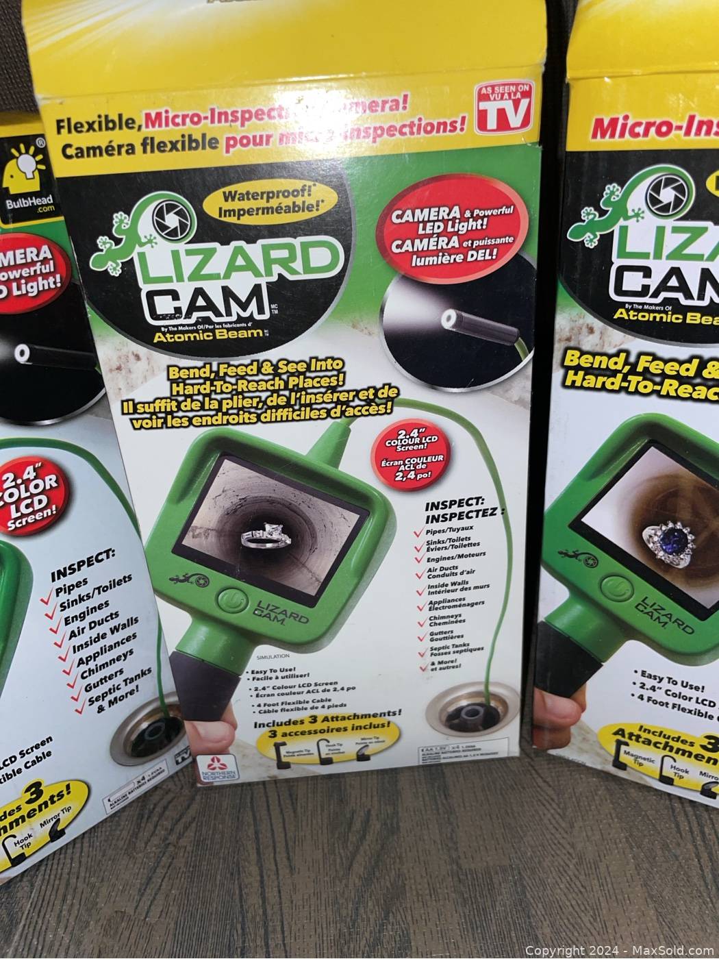 Three Lizard Cam Micro-Inspection Cameras with LCD Screens | Maxsold