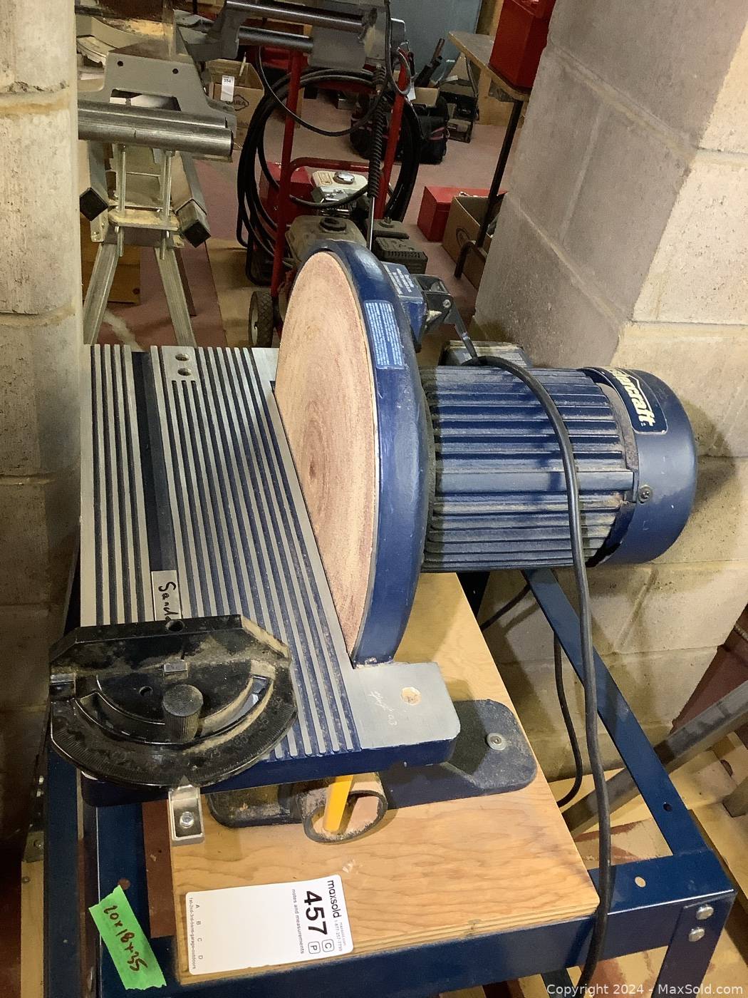 Mastercraft 12-Inch Disc Sander with Manual and Wheeled Stand | Maxsold