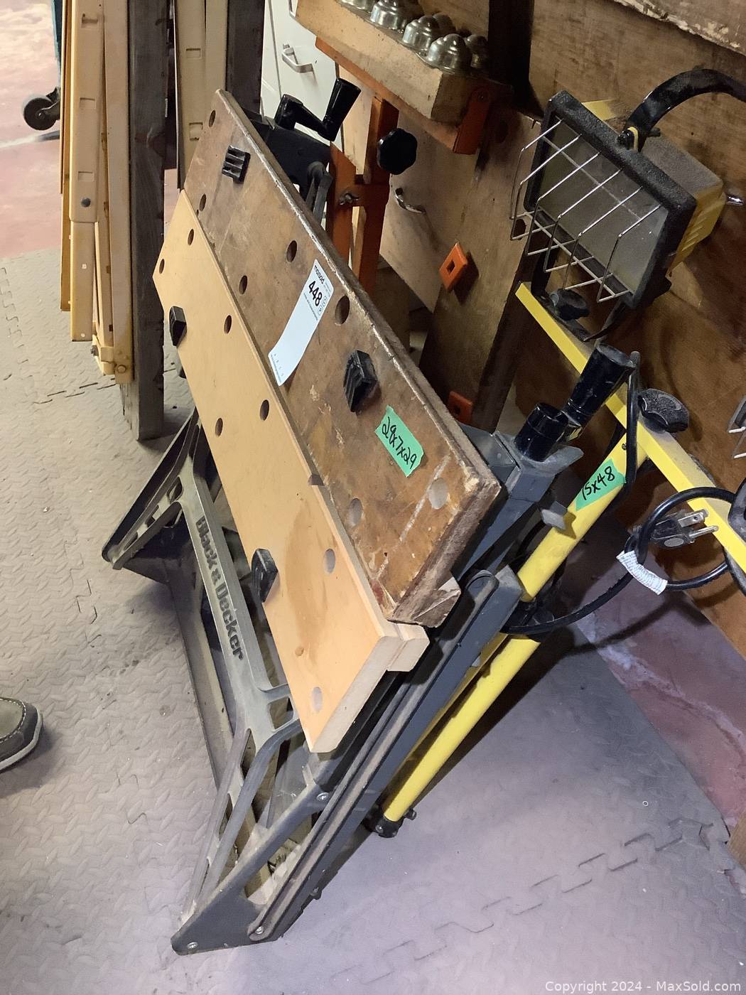 Black & Decker Folding Workmate, Roller Stand, and Work Lights | Maxsold