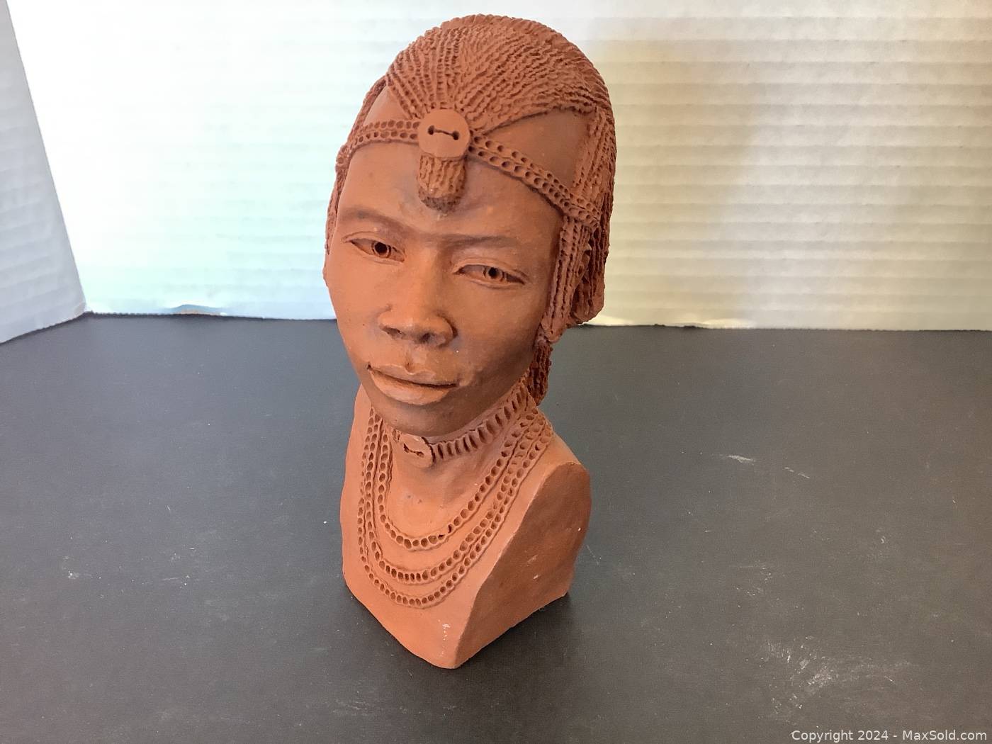 African Busts - Red Clay Maasai Warrior & Stone Sculpture | Maxsold