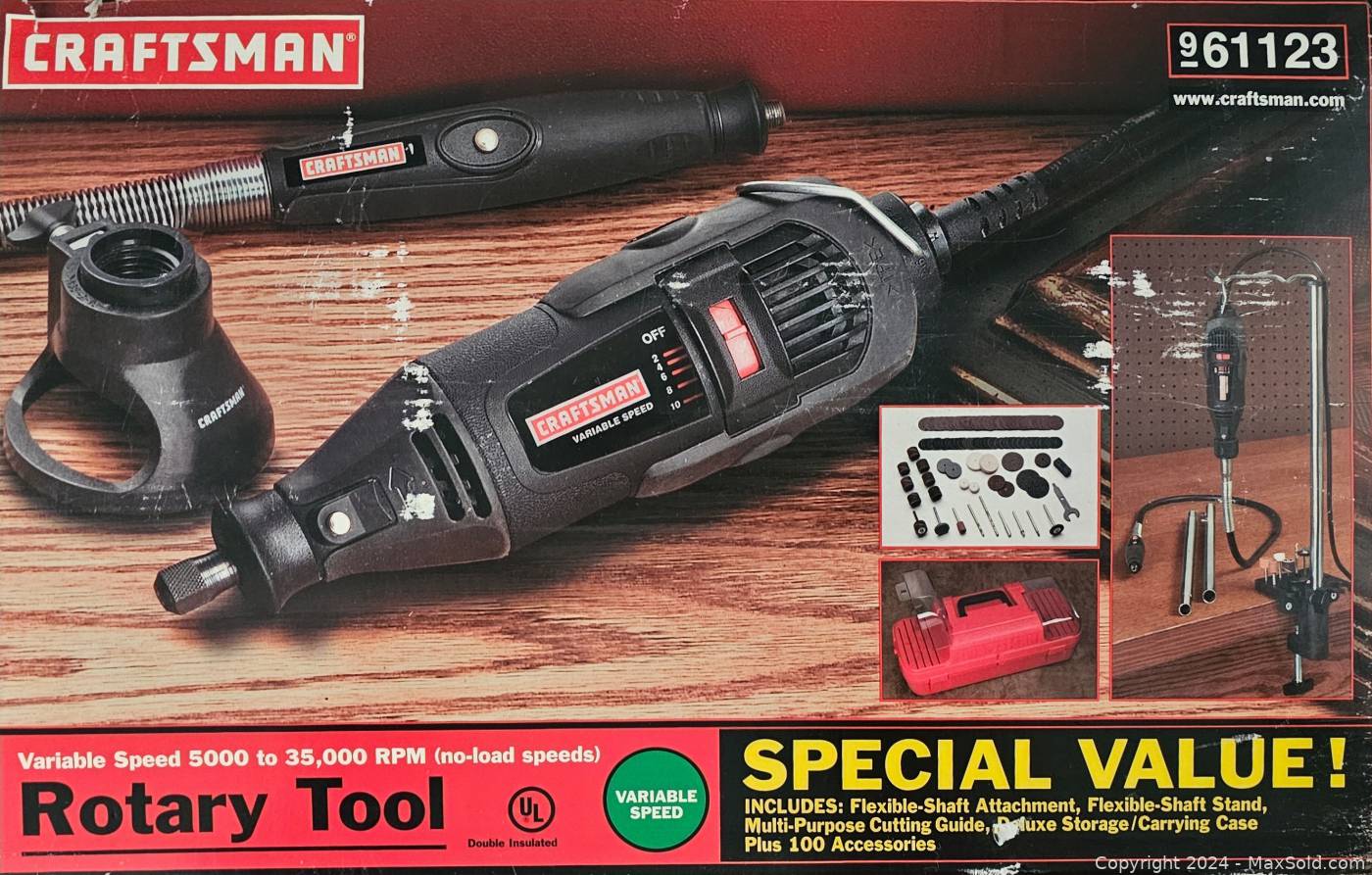 Craftsman Variable Speed Rotary Tool with Carrying Case and Accessories ...