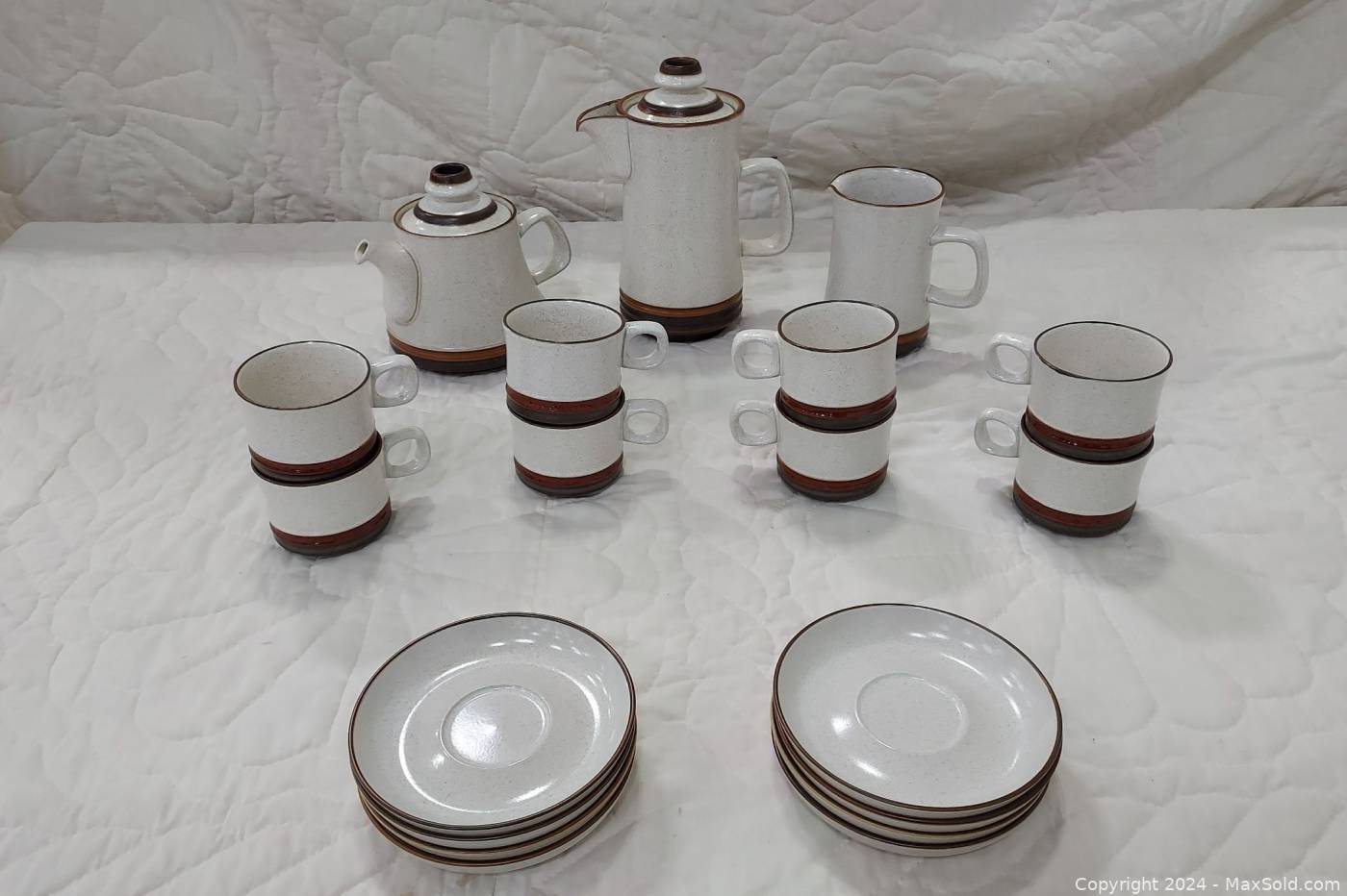 Vintage Denby Potters Wheel 4-Piece Stoneware Tea Set | Maxsold