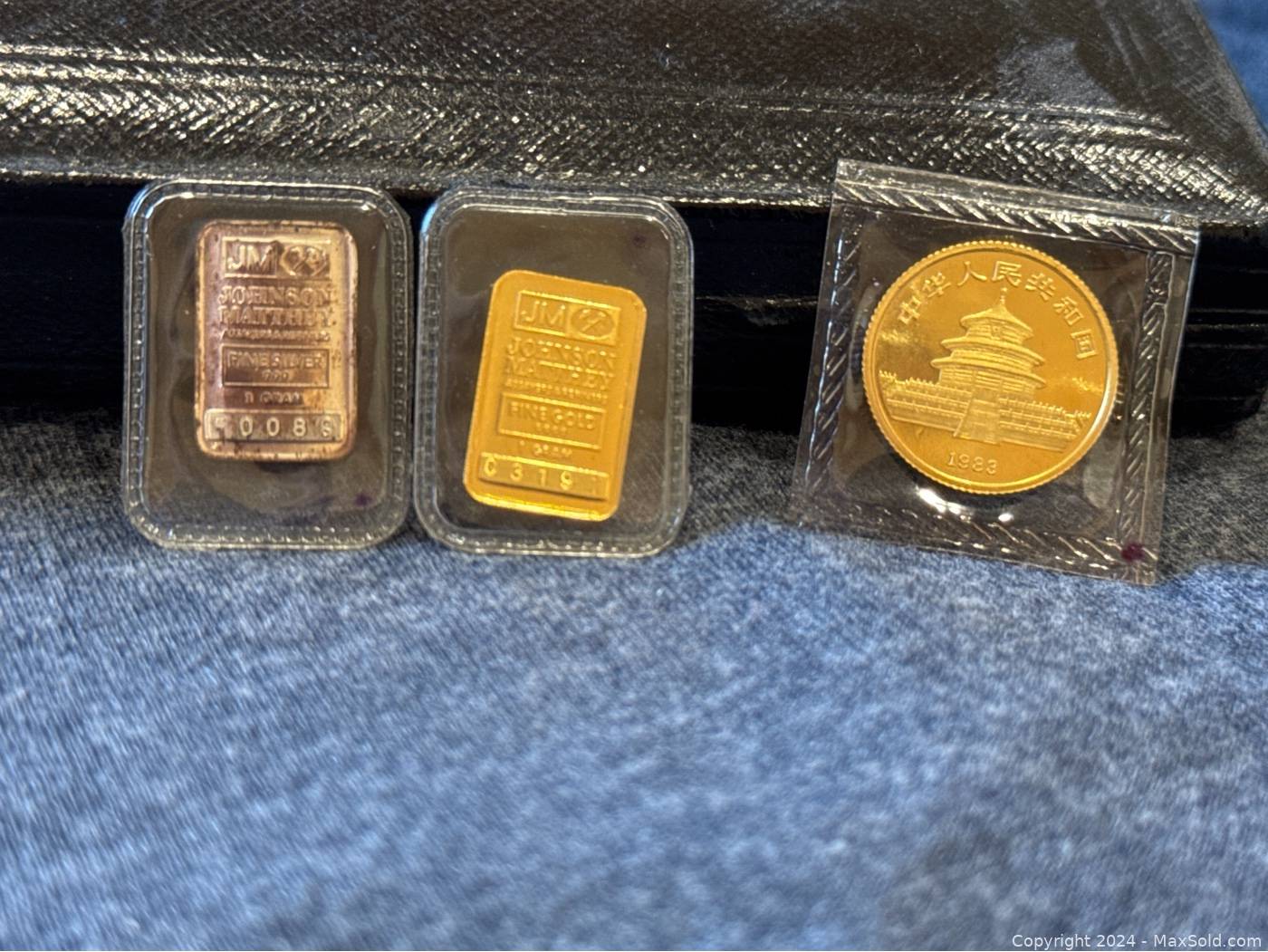Johnson Matthey Silver & Gold Bars with 1983 Chinese Panda Coin | Maxsold