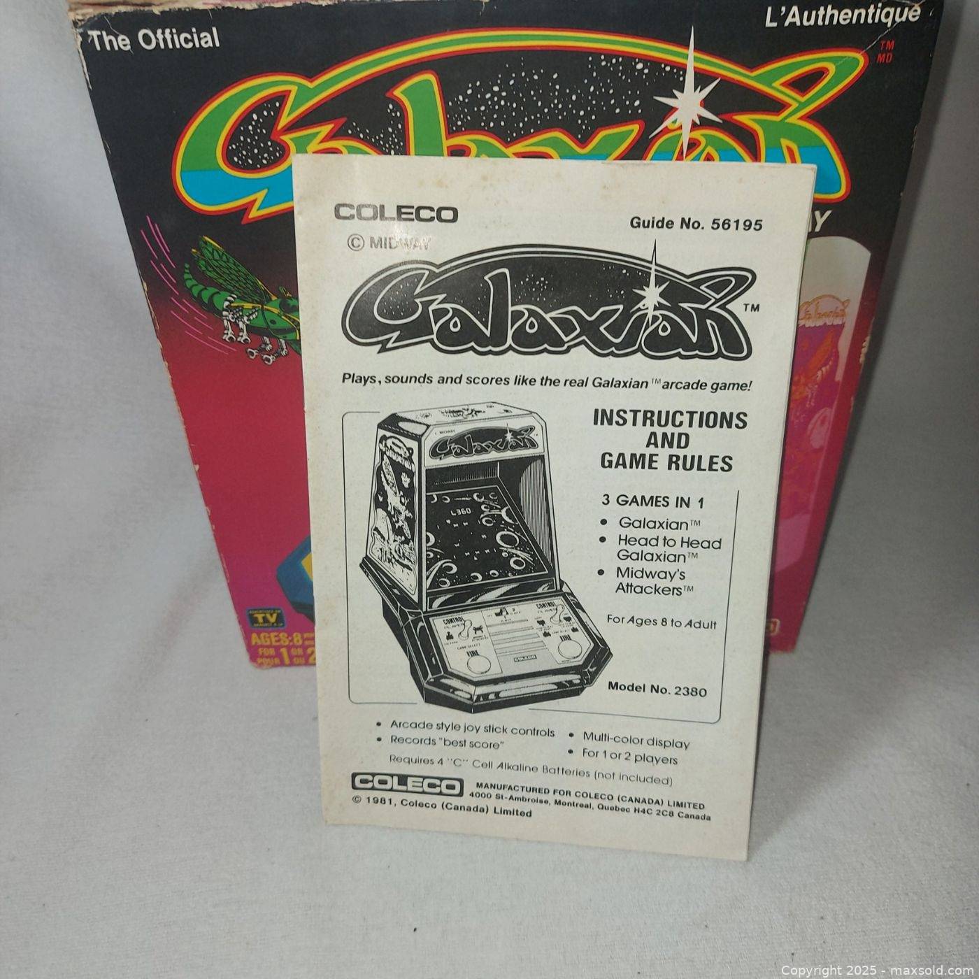 1981 Coleco Galaxian Tabletop Mini Arcade Game | Maxsold