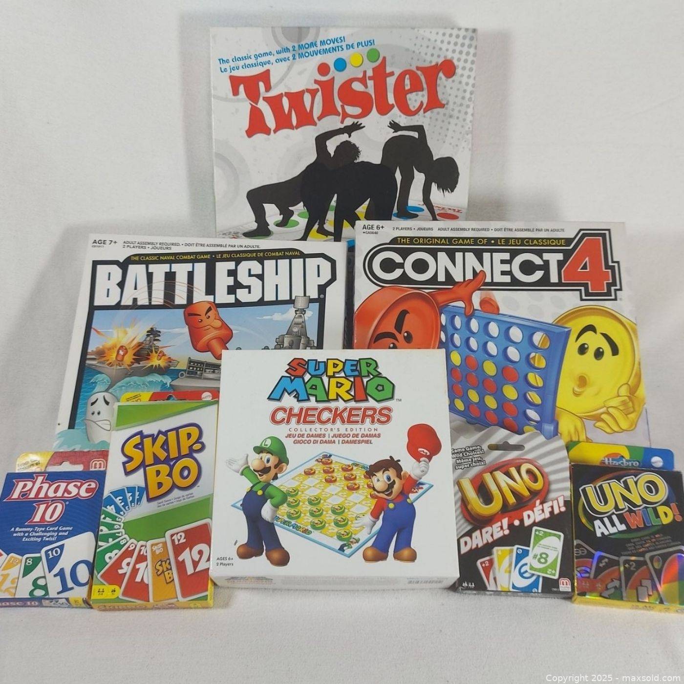 Twister, Battleship, Connect 4, Super Mario Checkers, Phase 10, Skip-Bo ...