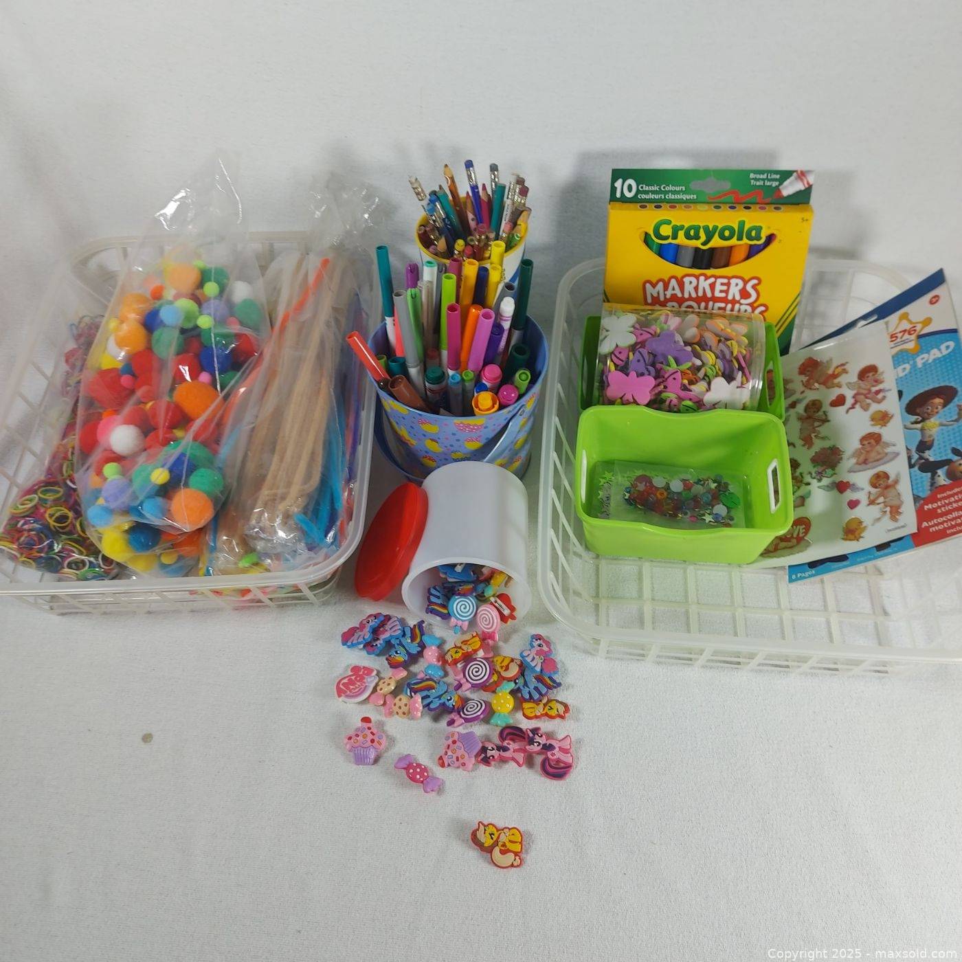 Two baskets children’s craft supplies | Maxsold