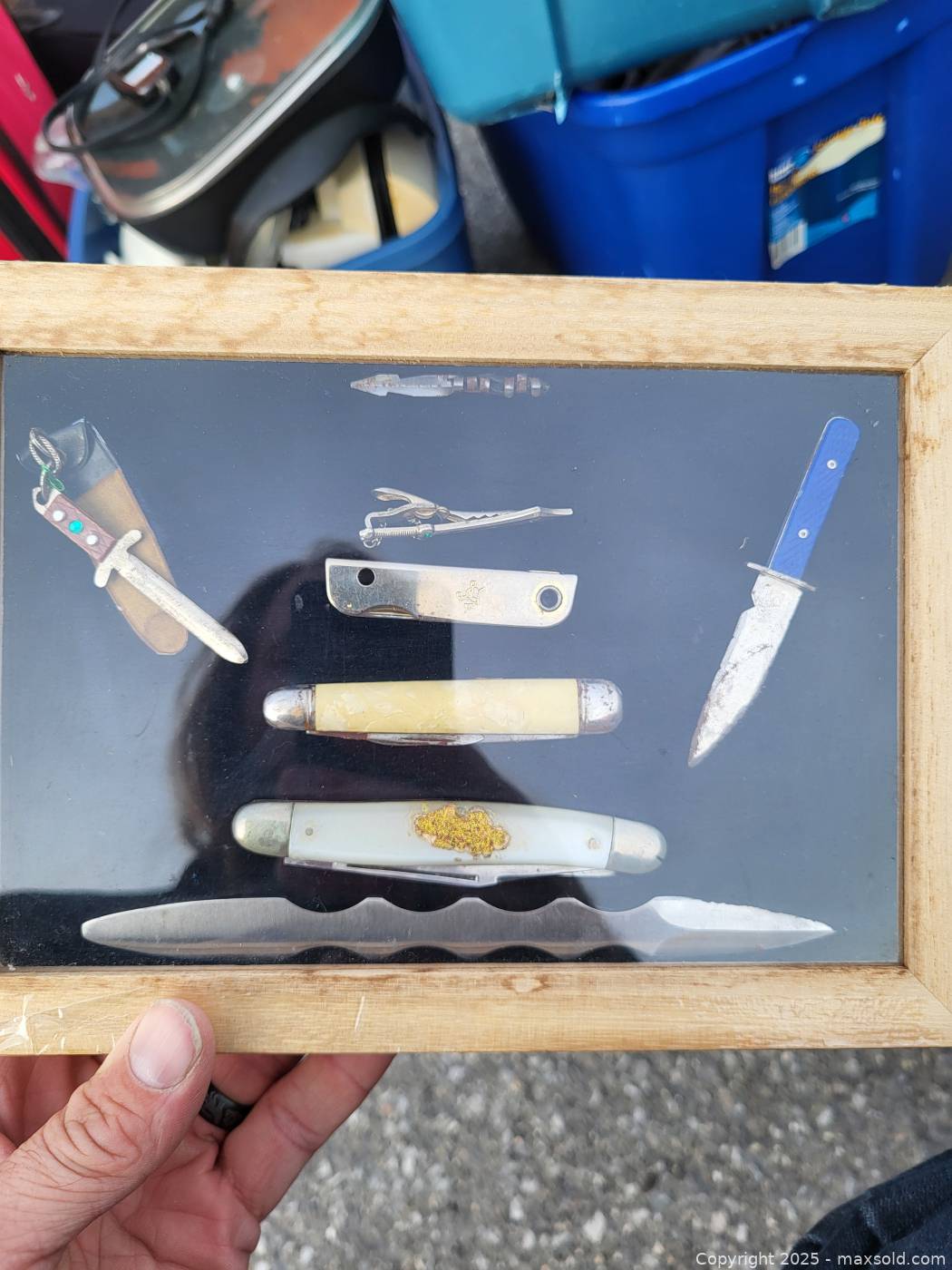 Collection of Five Pocket Cutters in Display Case | Maxsold