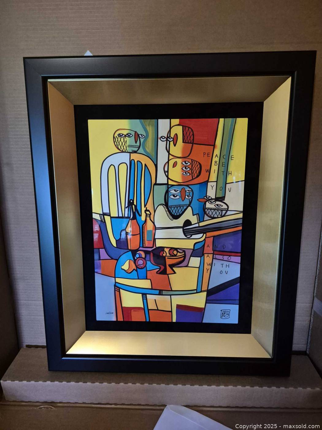 David Le Batard hand-signed Caldograph "May Peace Be With You" framed ...