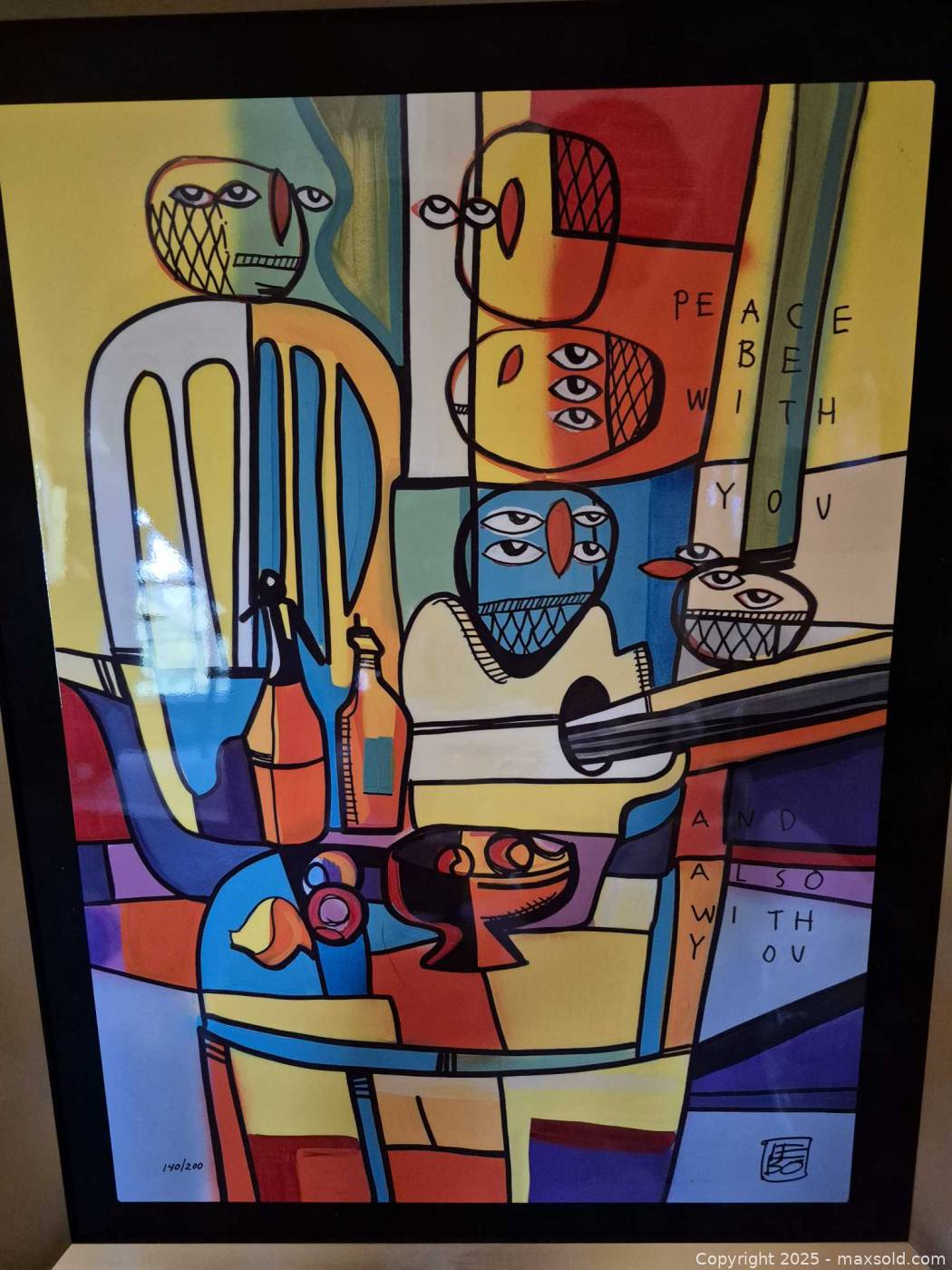 David Le Batard hand-signed Caldograph "May Peace Be With You" framed ...