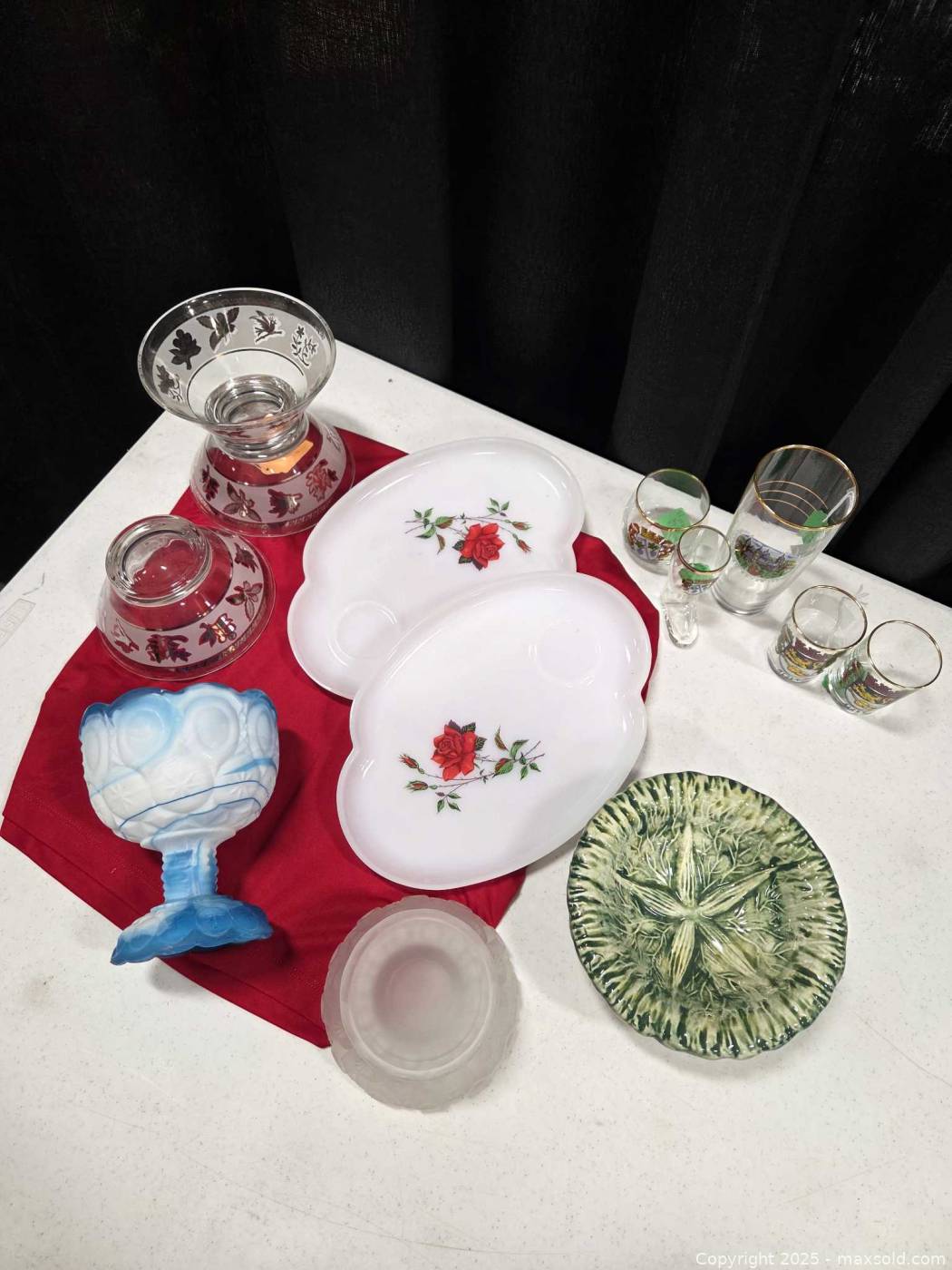 Moon and Stars pattern glassware and serving pieces | Maxsold