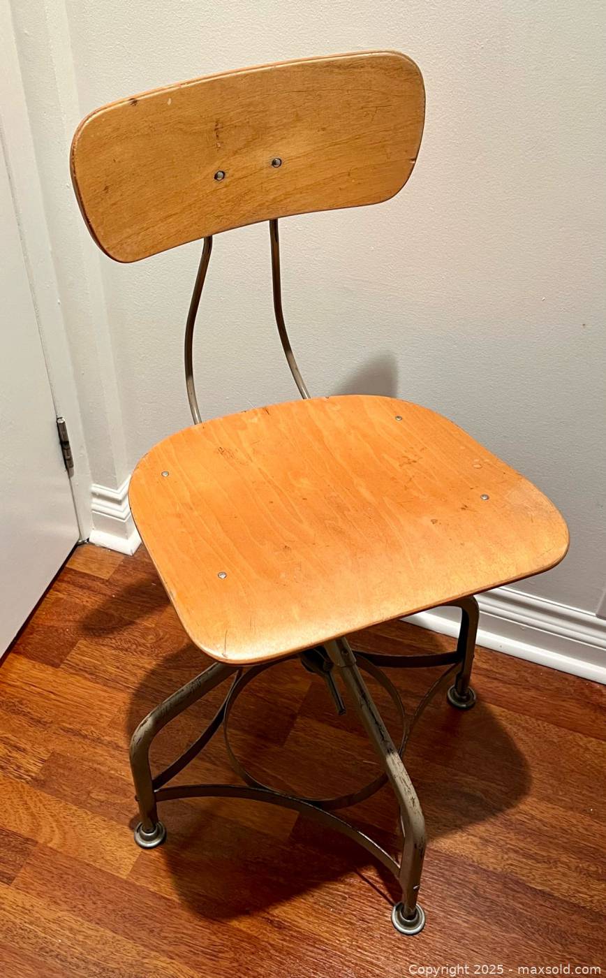 Antique Industrial Drafting Chair | Maxsold