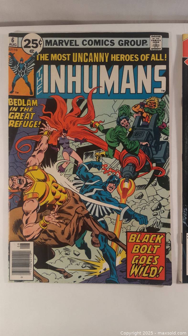 DC Crisis on Infinite Earths #8 and Marvel Inhumans #6 comic books ...