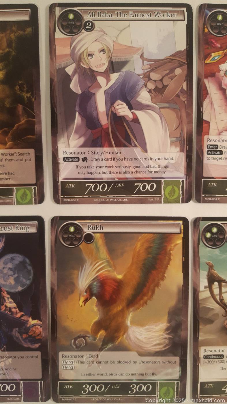 9 Force of Will Trading Card Game cards | Maxsold