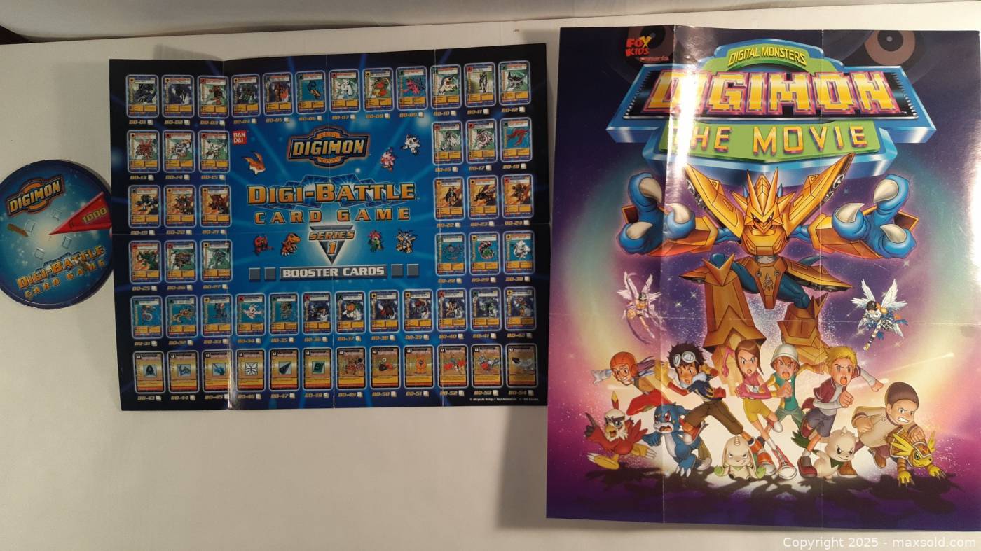 Digimon folding posters and promo disc | Maxsold