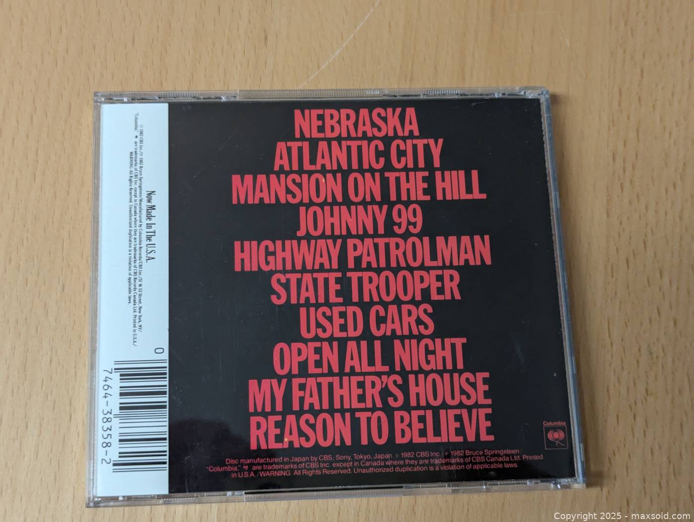 Bruce Springsteen Nebraska CD | Maxsold