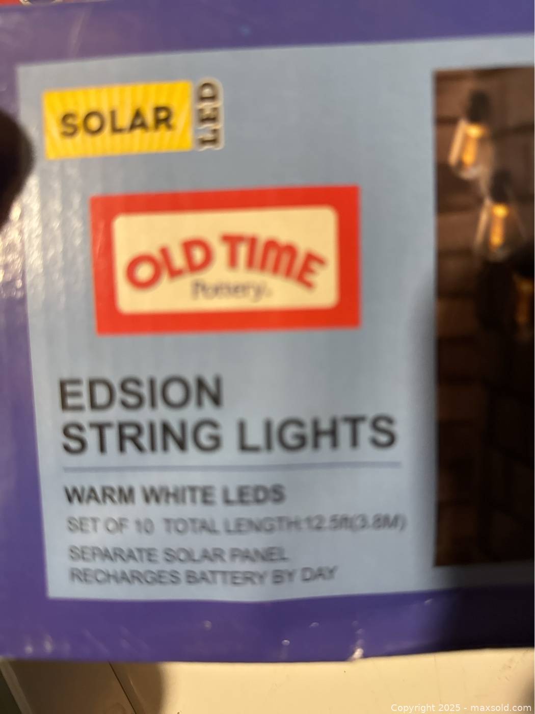 4 Outdoor Solar LED Edison String Lights | Maxsold