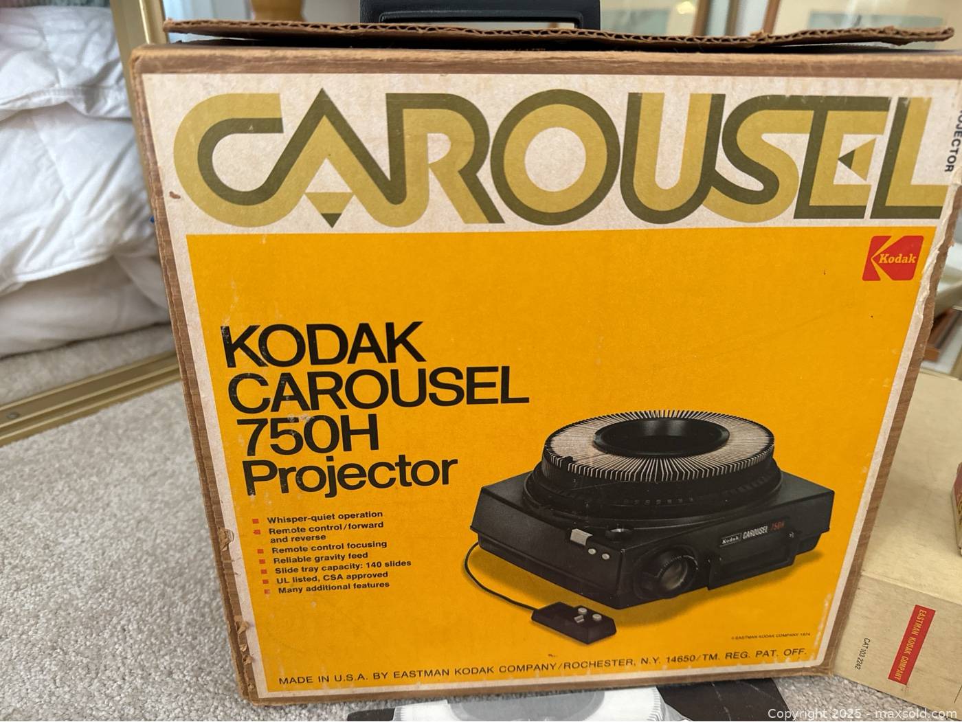 Kodak Carousel 750H Slide Projector with Original Box, Manual, Stack ...