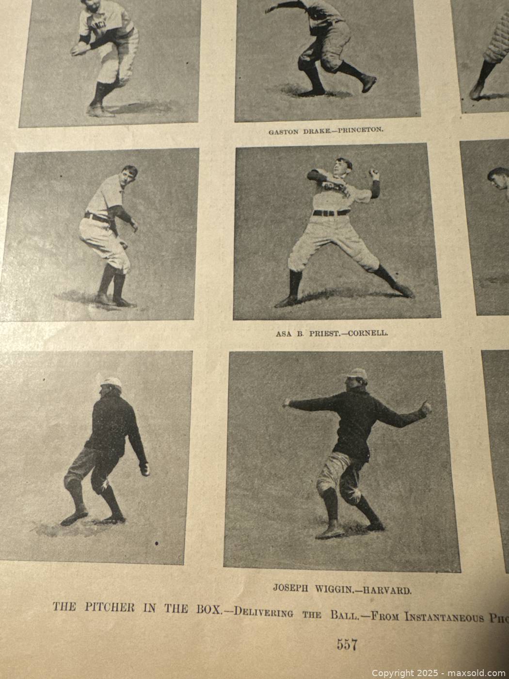 1890s Harper’s Weekly Baseball Page Featuring College Players | Maxsold