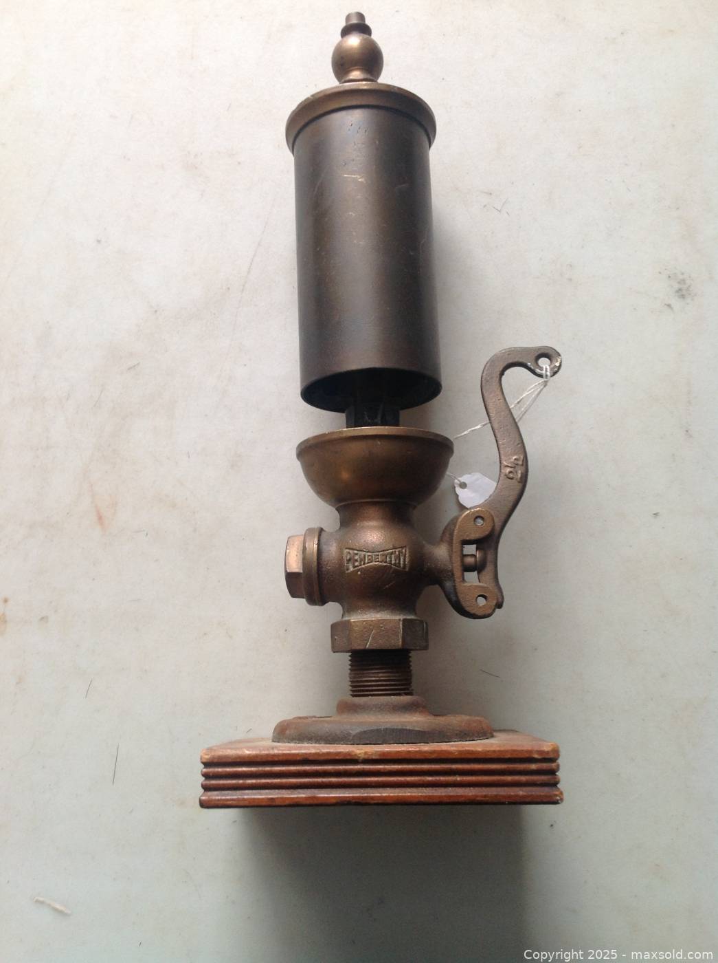 Antique Penberthy Brass Steam Whistle on Wood Base | Maxsold