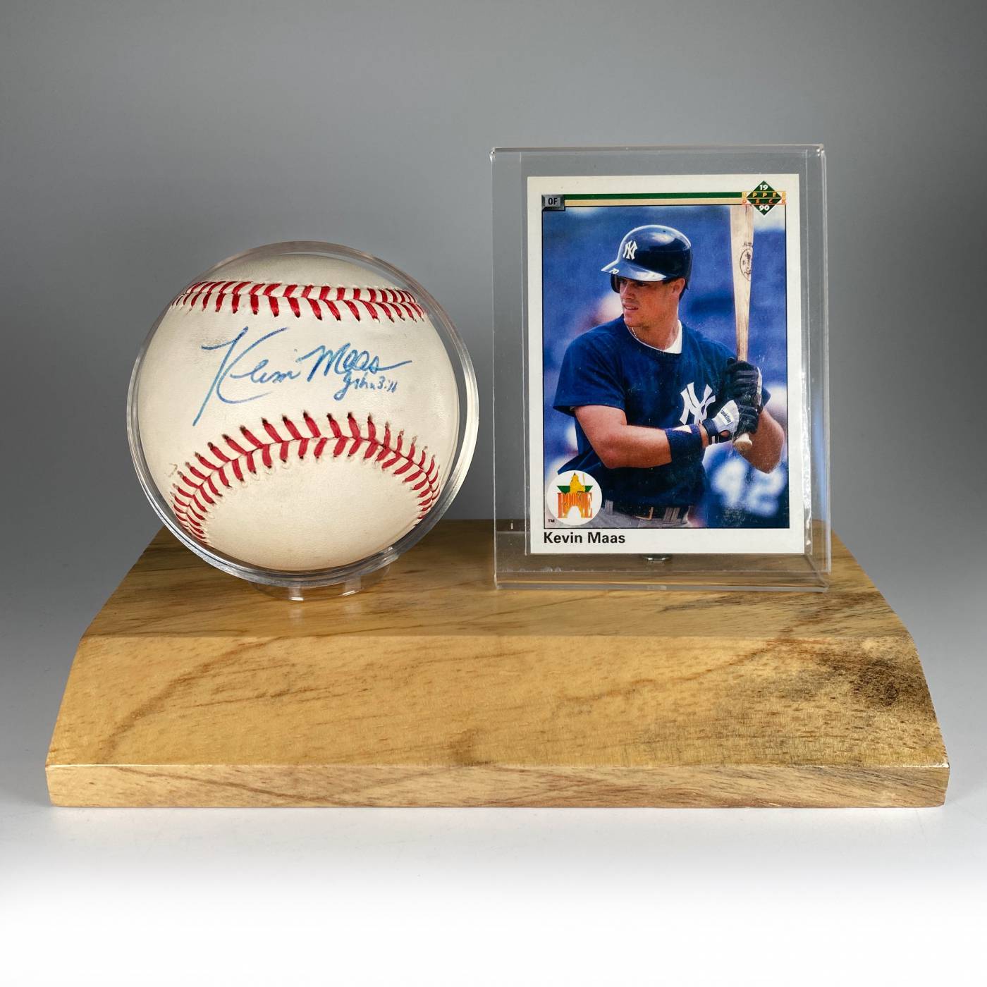 1993 Kevin Maas Autographed New York Yankees Baseball with Display and ...