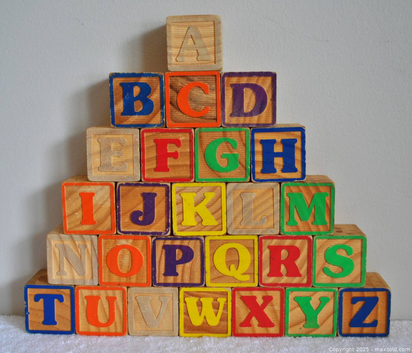 Vintage Wooden Alphabet and Number Blocks Set | Maxsold