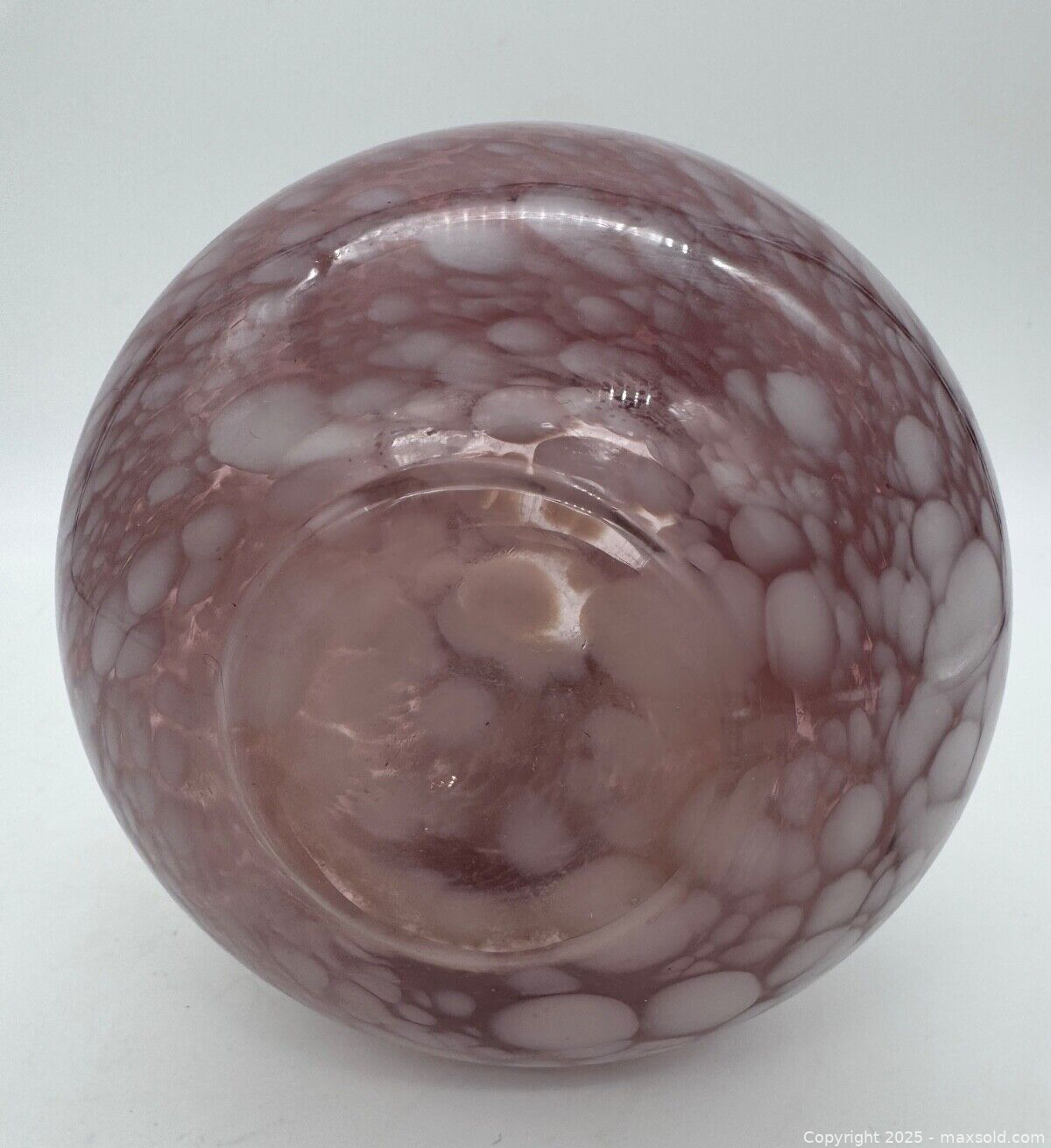 Murano style mauve art glass vase 7.5 in | Maxsold