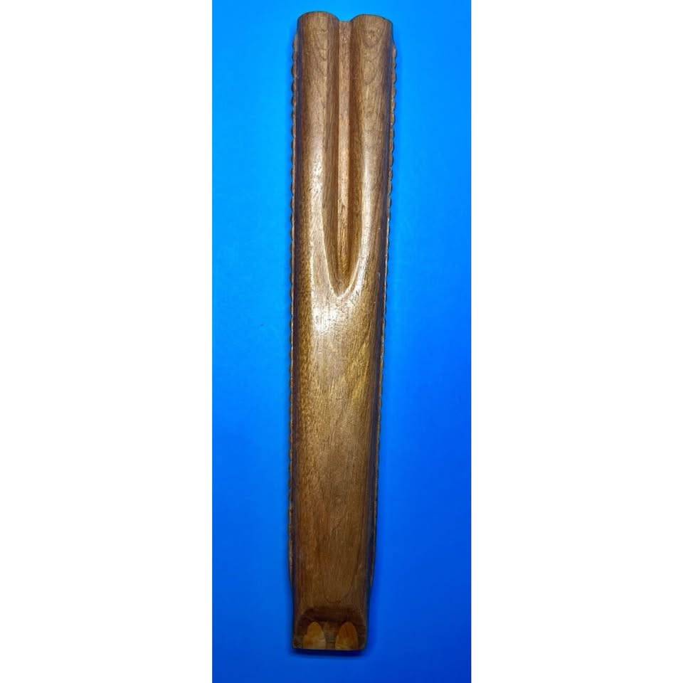 Vintage hand-carved Croatian dvojnice double flute 12.5 in | Maxsold