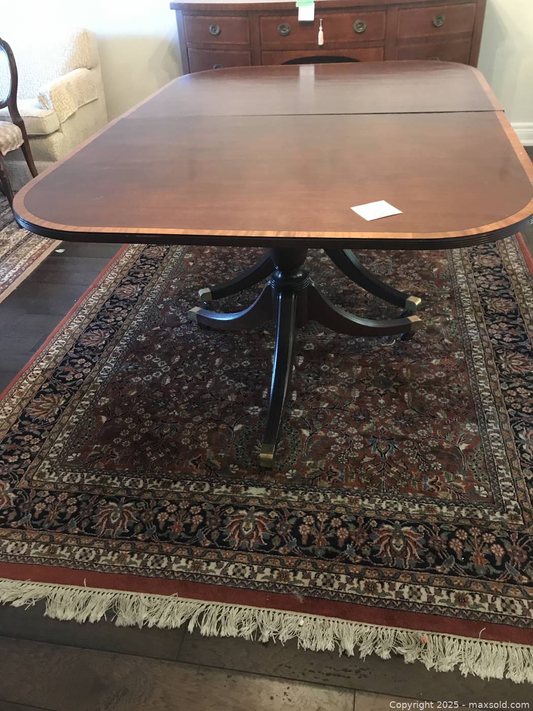 Double Pedestal Regency-style Dining Table With Leaf | Maxsold