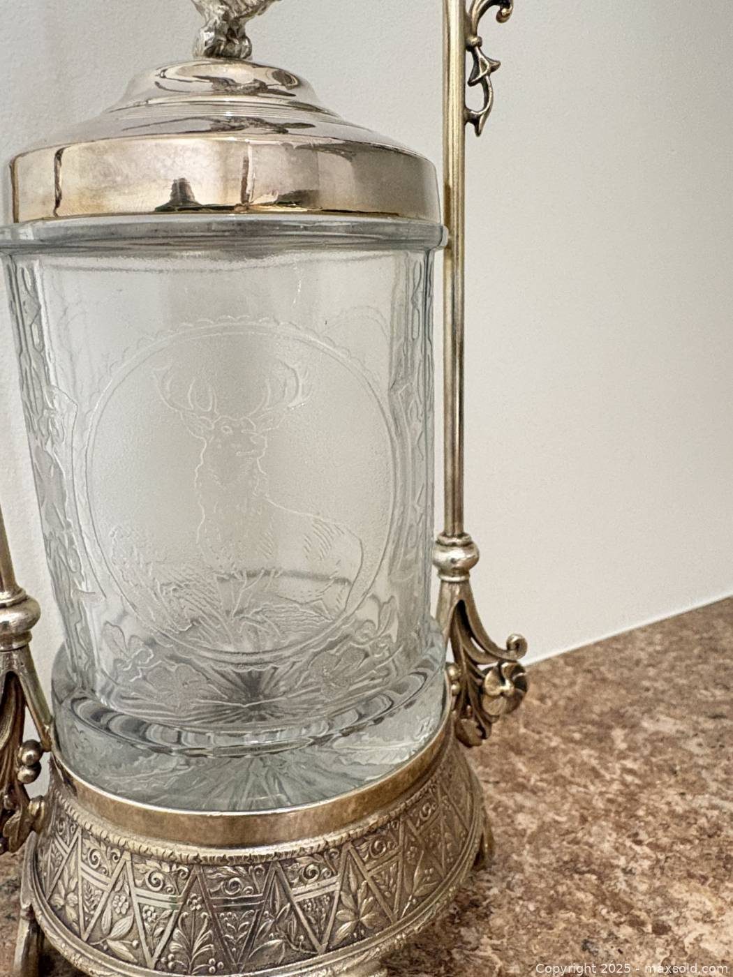 Meriden B. Co silverplate Victorian pickle castor set | Maxsold
