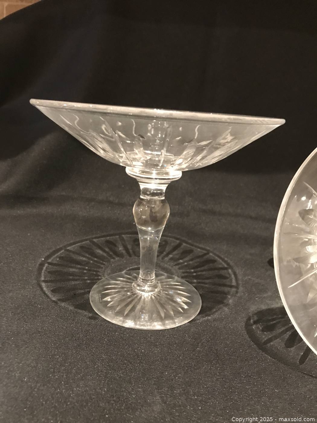 Stuart crystal pedestal candy dishes, pair | Maxsold