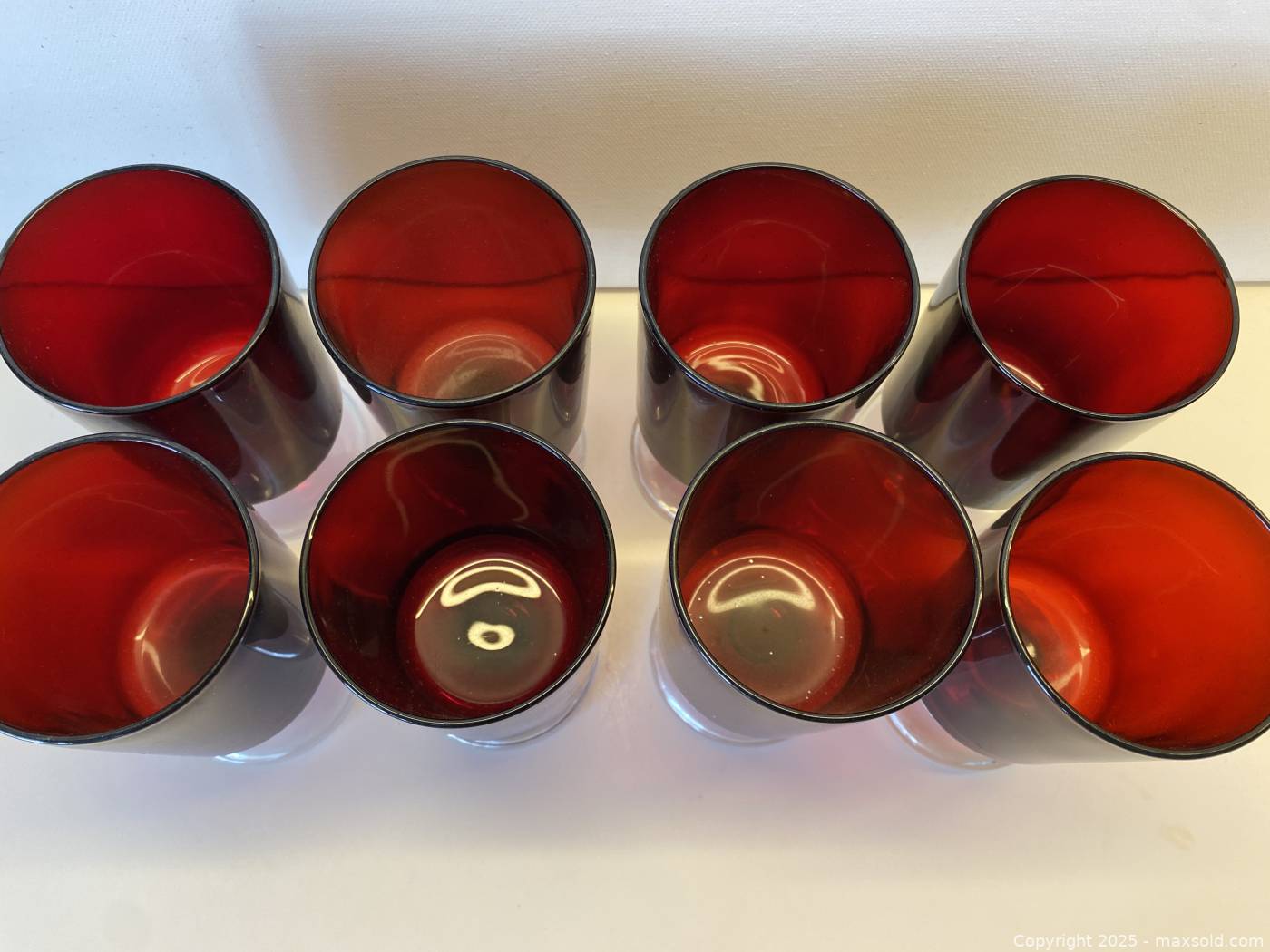 Set of 8 Ruby Red Wine Glasses | Maxsold