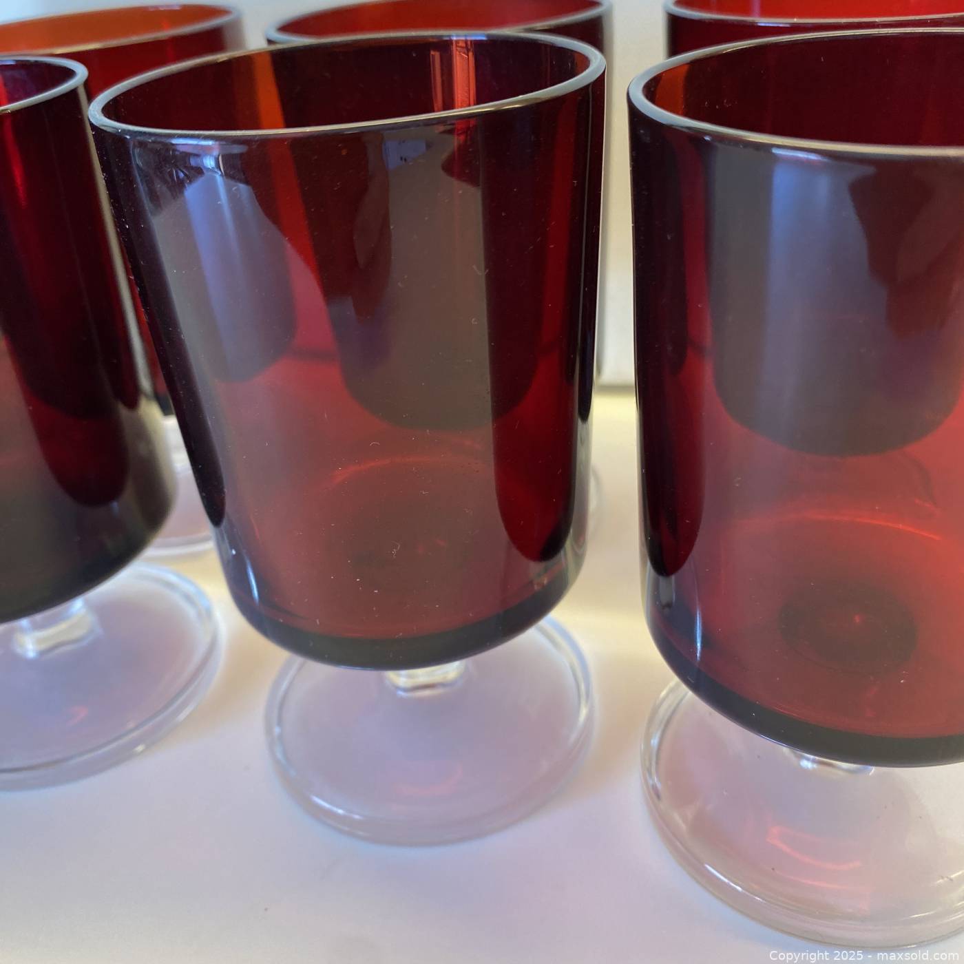 Set of 8 Ruby Red Wine Glasses | Maxsold