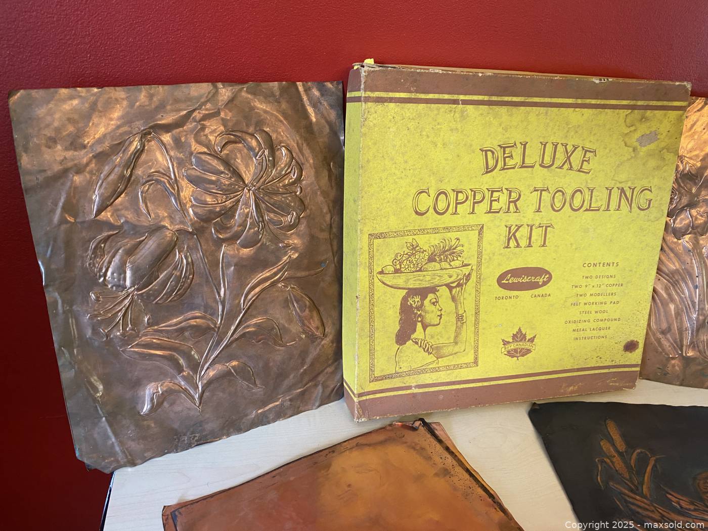 Vintage Lewiscraft Deluxe Copper Tooling Kit with Tools and Copper ...