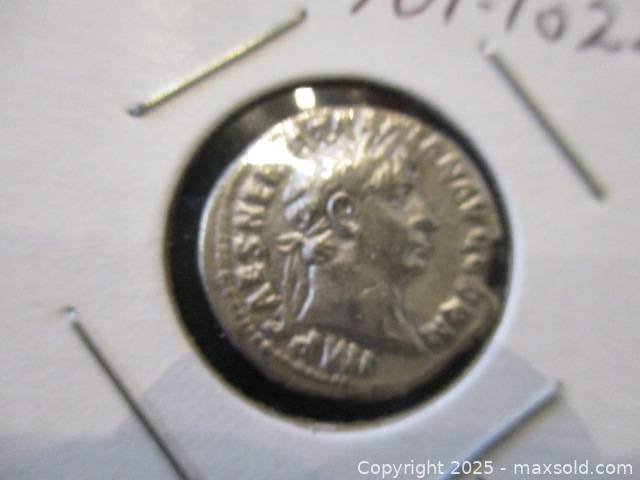 Ancient Roman Silver Denarius Coin, Emperor Trajan 101-102 AD | Maxsold
