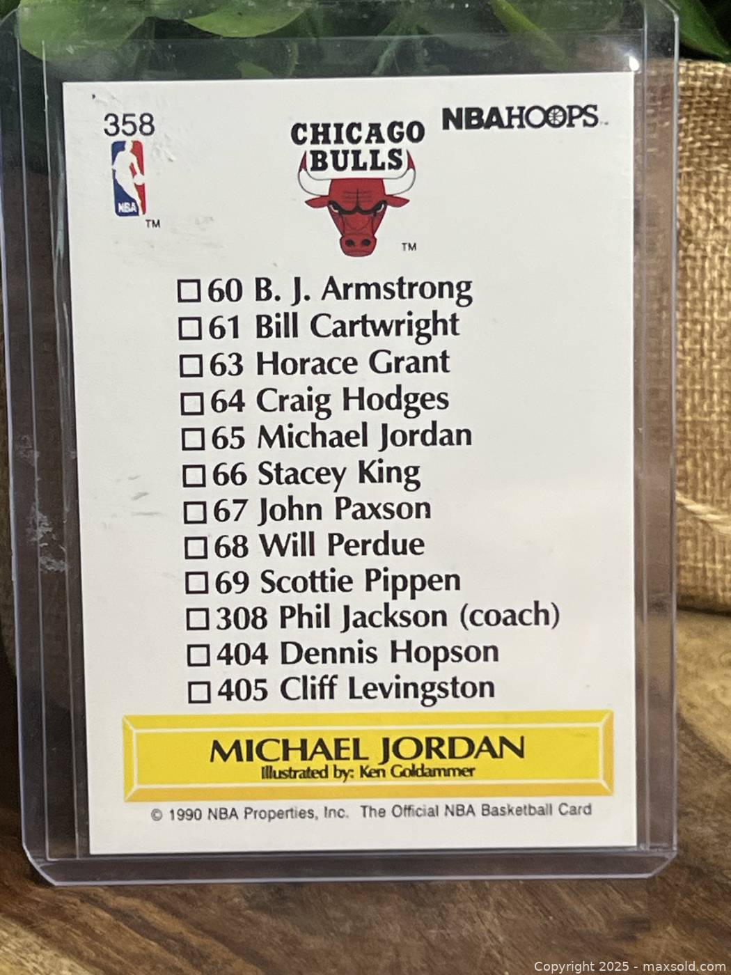 1990 Hoops Michael Jordan NBA Bulls Vintage Art Checklist Card | Maxsold