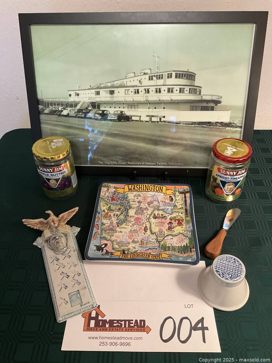 Signed David Keyes Art, Tacoma Photo, Sunny Jim Jars, Washington Plate ...