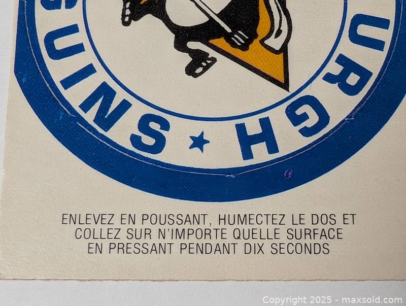 1972-73 OPC Pittsburgh Penguins decal insert card | Maxsold