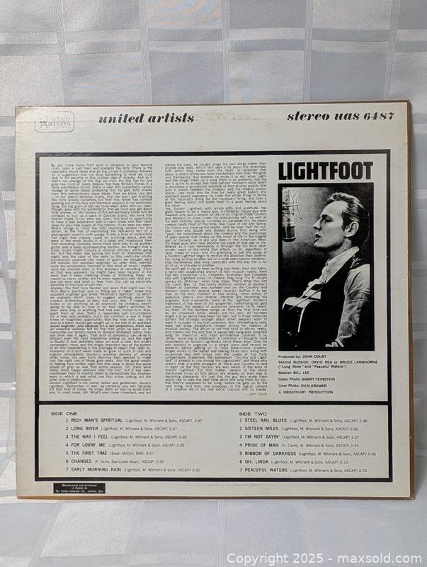 Gordon Lightfoot “Lightfoot!” vinyl LP | Maxsold