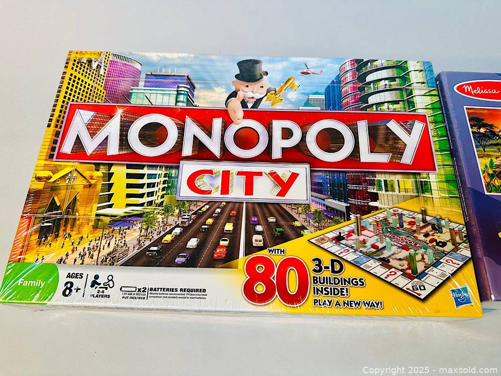 New Sealed Monopoly City Game and Melissa & Doug 100-Piece Floor Puzzle ...