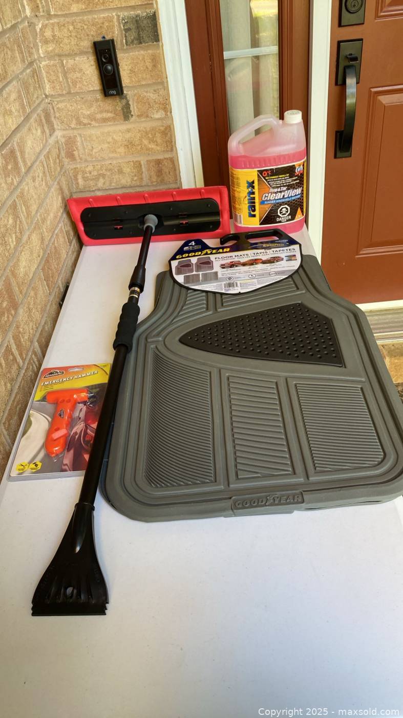 Goodyear 4-Piece Floor Mats, Snow Broom, Armor All Emergency Hammer ...