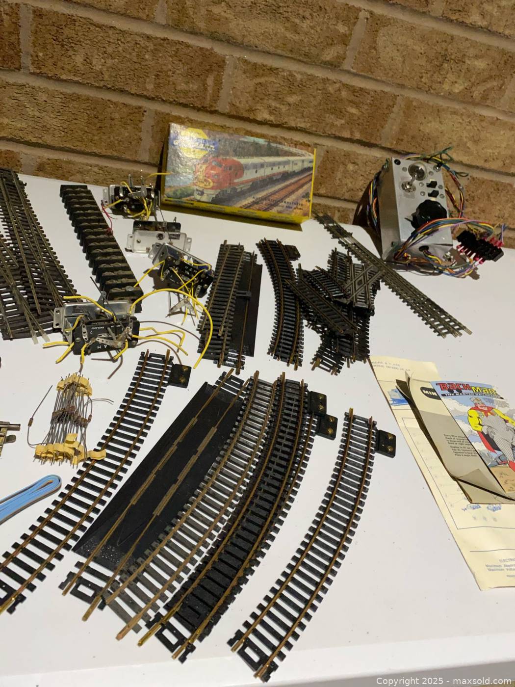 HO scale brass track, turnouts, switch machines, control box, manuals ...