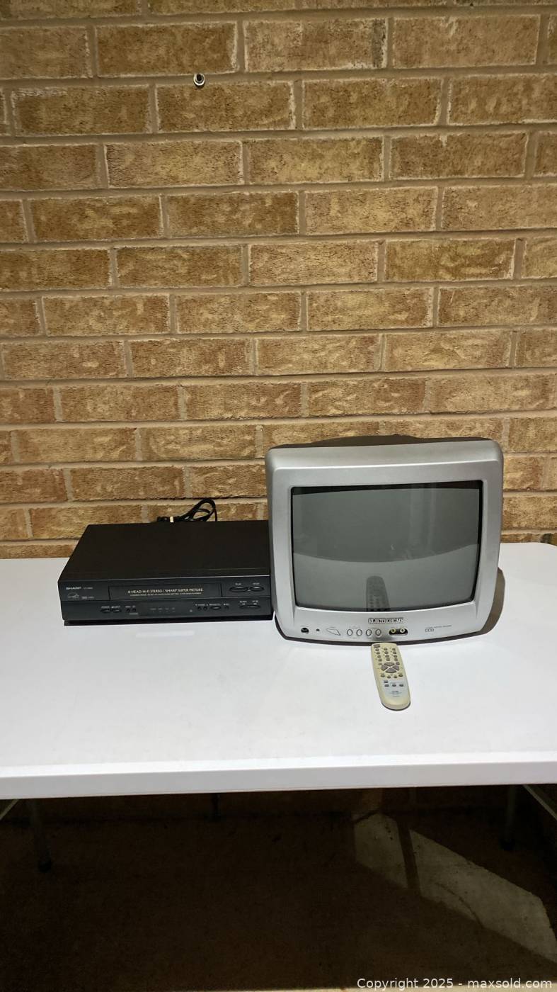 Sharp VC-H960 VCR, 13-inch Electrohome TV, Remote | Maxsold