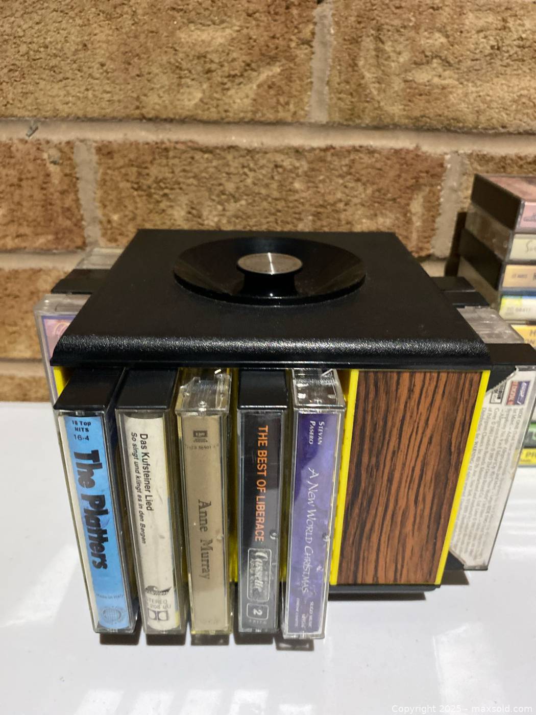 Vintage cassette carousel with 40 tapes and GE microcassette recorder ...